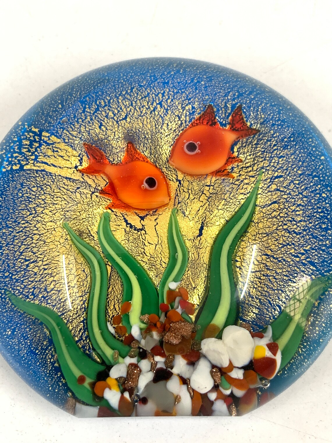 Murano Glass Goldfish Paperweight - Etsy