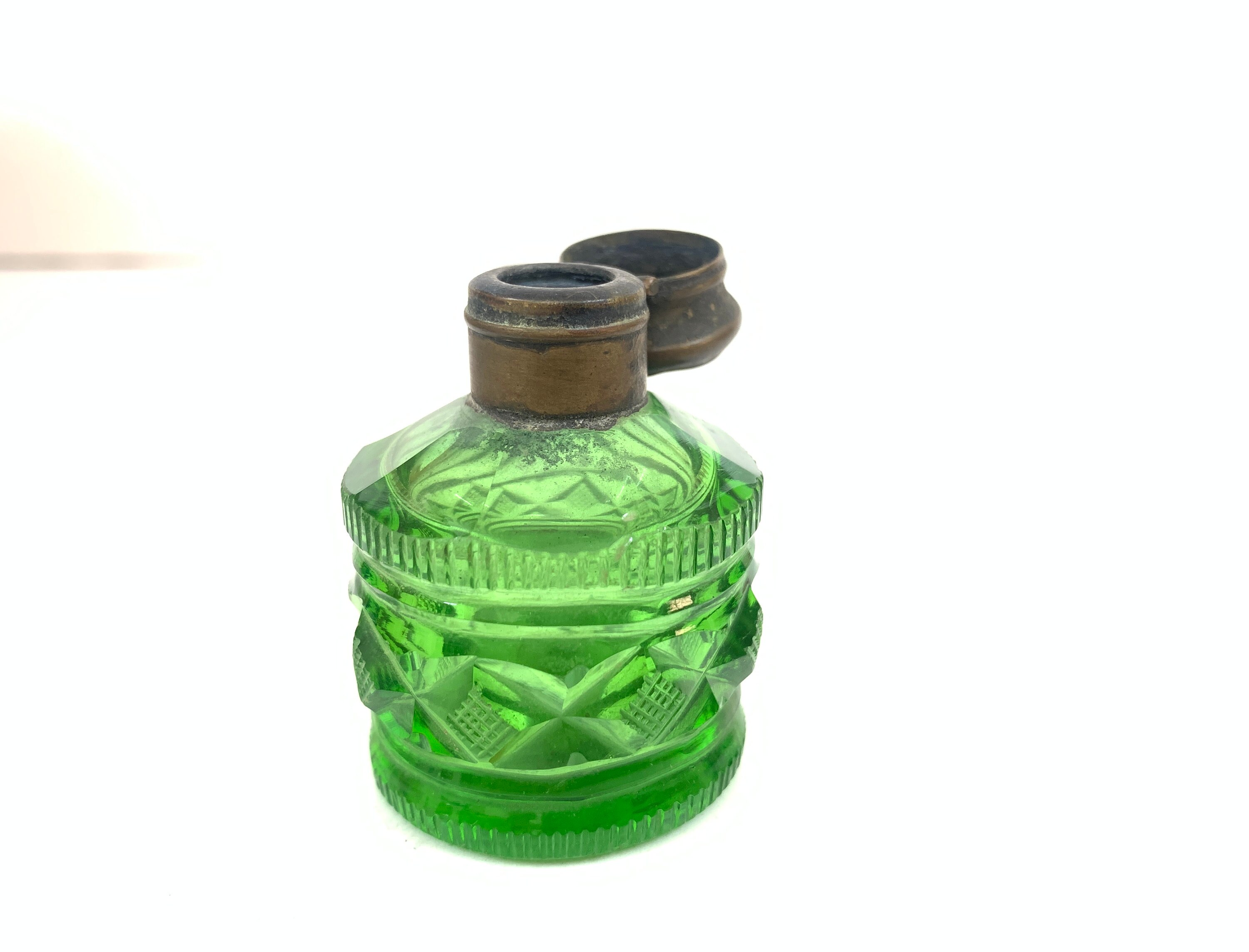 Vintage Uranium Cut Glass Perfume Bottle - Etsy