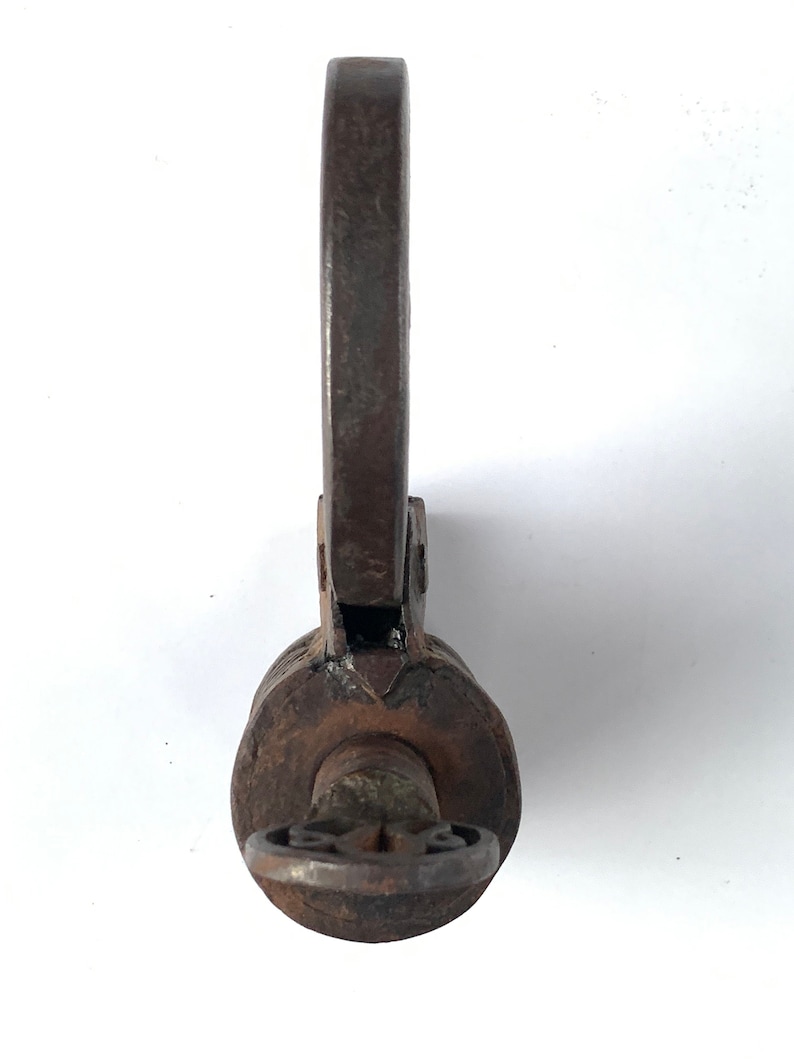 Vintage Padlock, Large Iron Lock, Barrel Lock, Theatre Props, Rustic ...