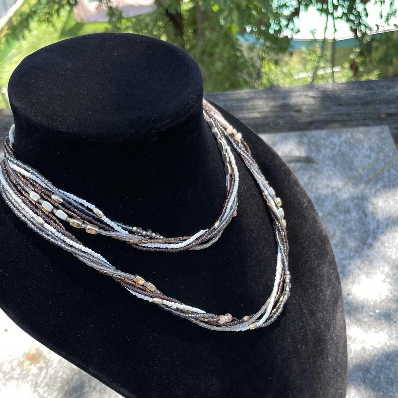 Multi Strand Seed Bead Necklace - Etsy