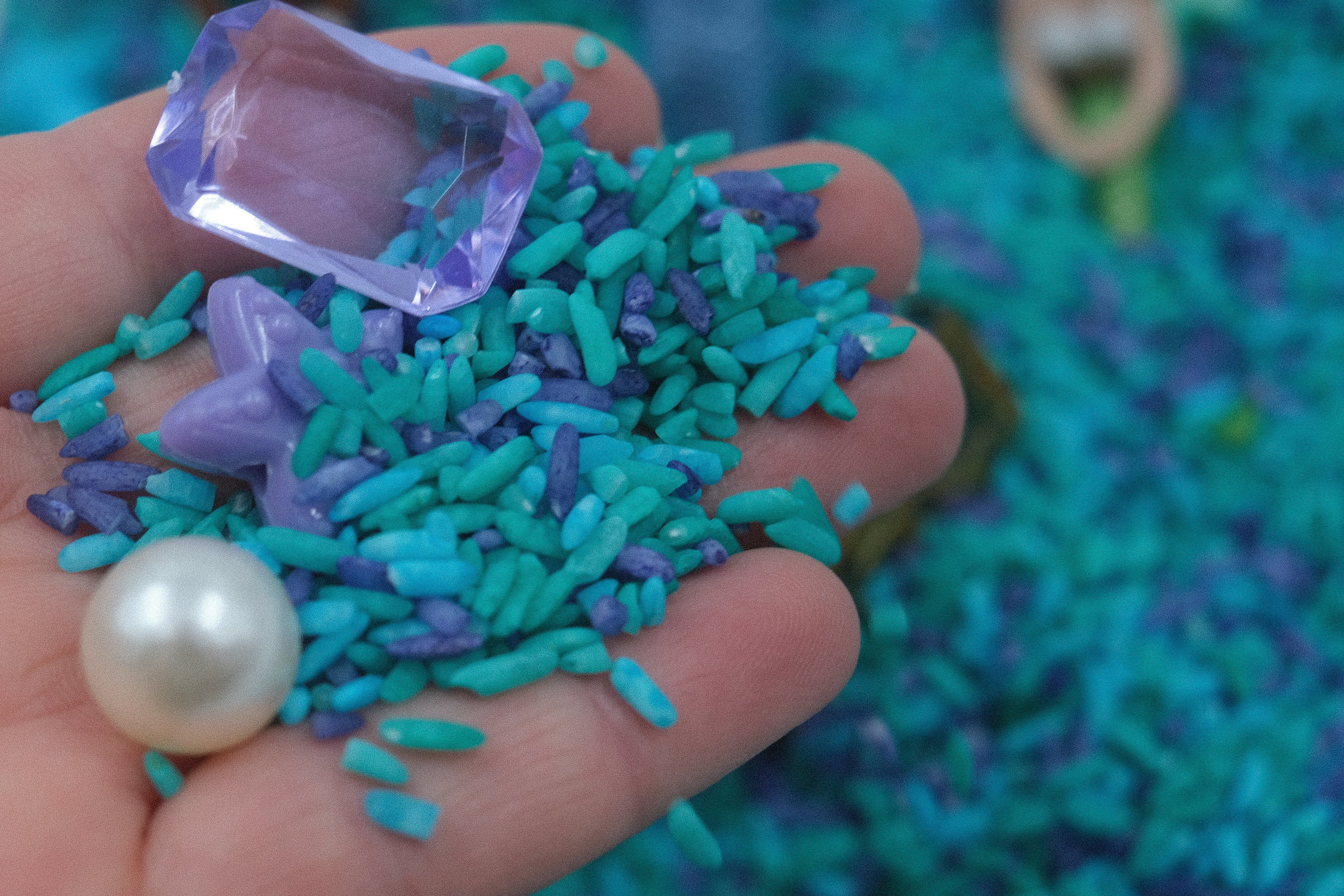 Mermaid Sensory Bin Mermaid Sensory Rice Bin Teal Turquoise Purple ...