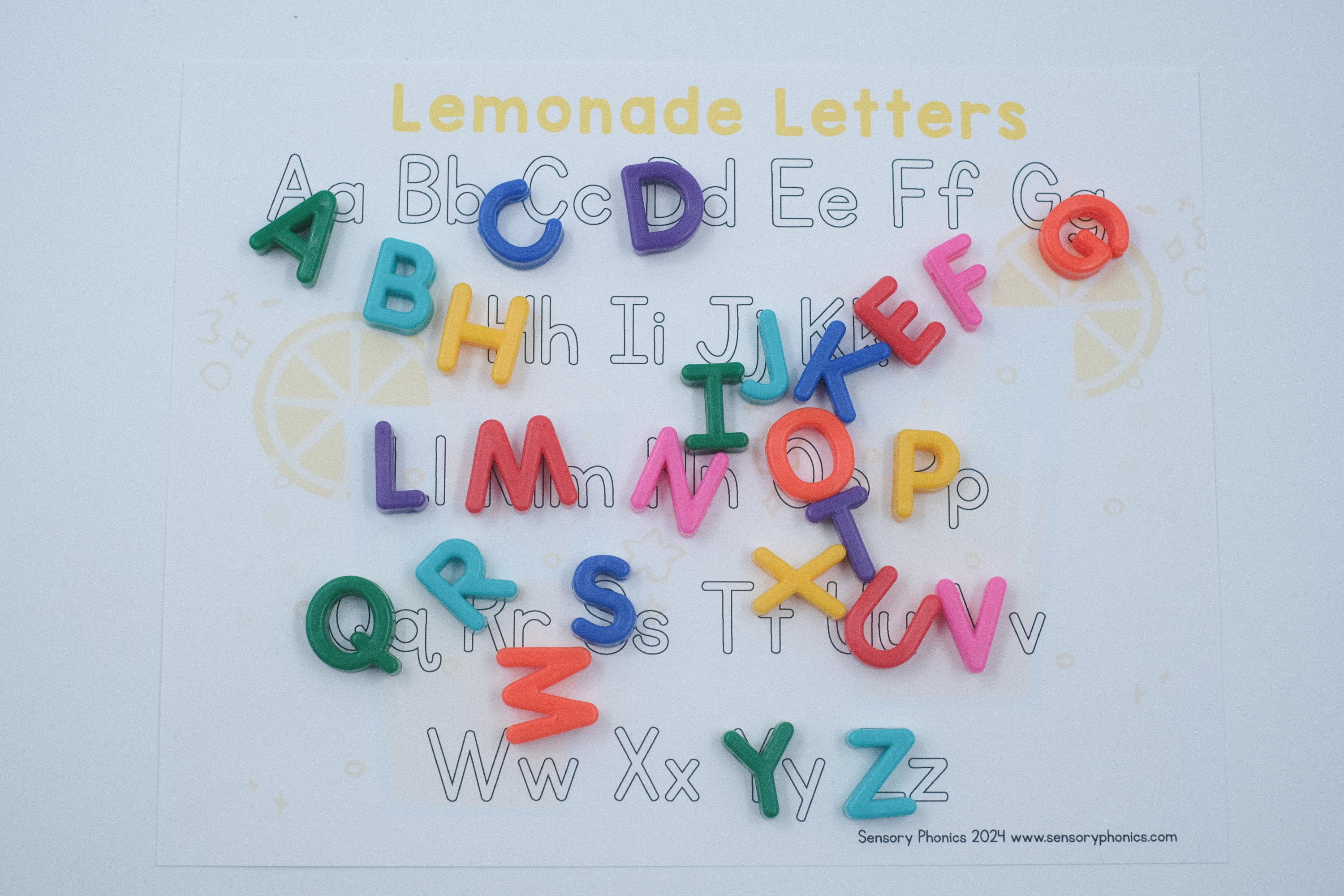 Lemonade Sensory Bin: Letter Matching Montessori Activity Kit - Etsy