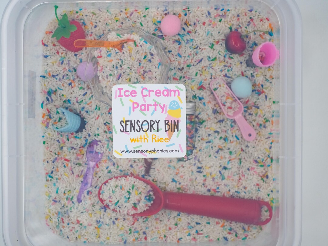Ice Cream Sensory Bin: Montessori Play Kit With Rice & Scoops - Etsy