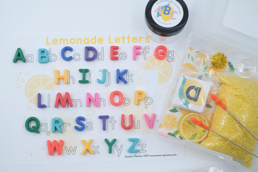 Lemonade Sensory Bin: Letter Matching Montessori Activity Kit - Etsy