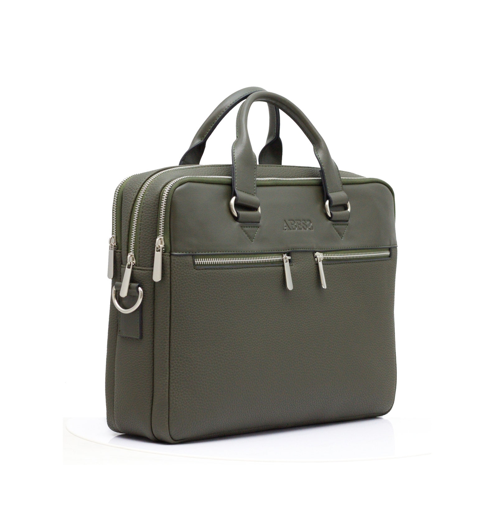Vegan Leather Briefcase , Green Briefcase , Vegan Leather Laptop Bag ...