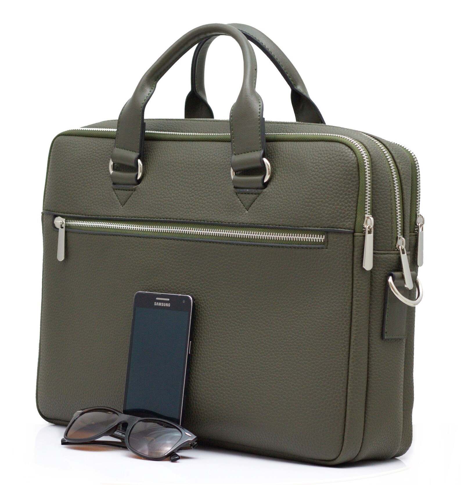 Vegan Leather Briefcase , Green Briefcase , Vegan Leather Laptop Bag ...