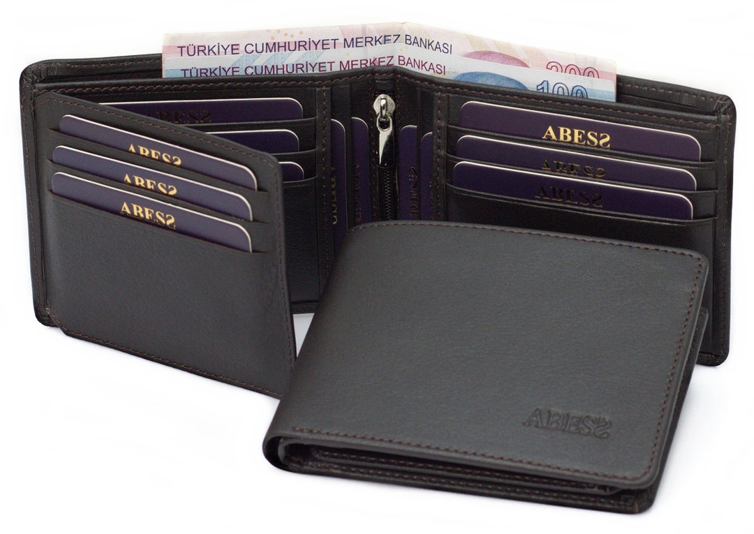 Luxury Leather Wallet for Men , Leather Bifold Wallet for Men , Brown ...