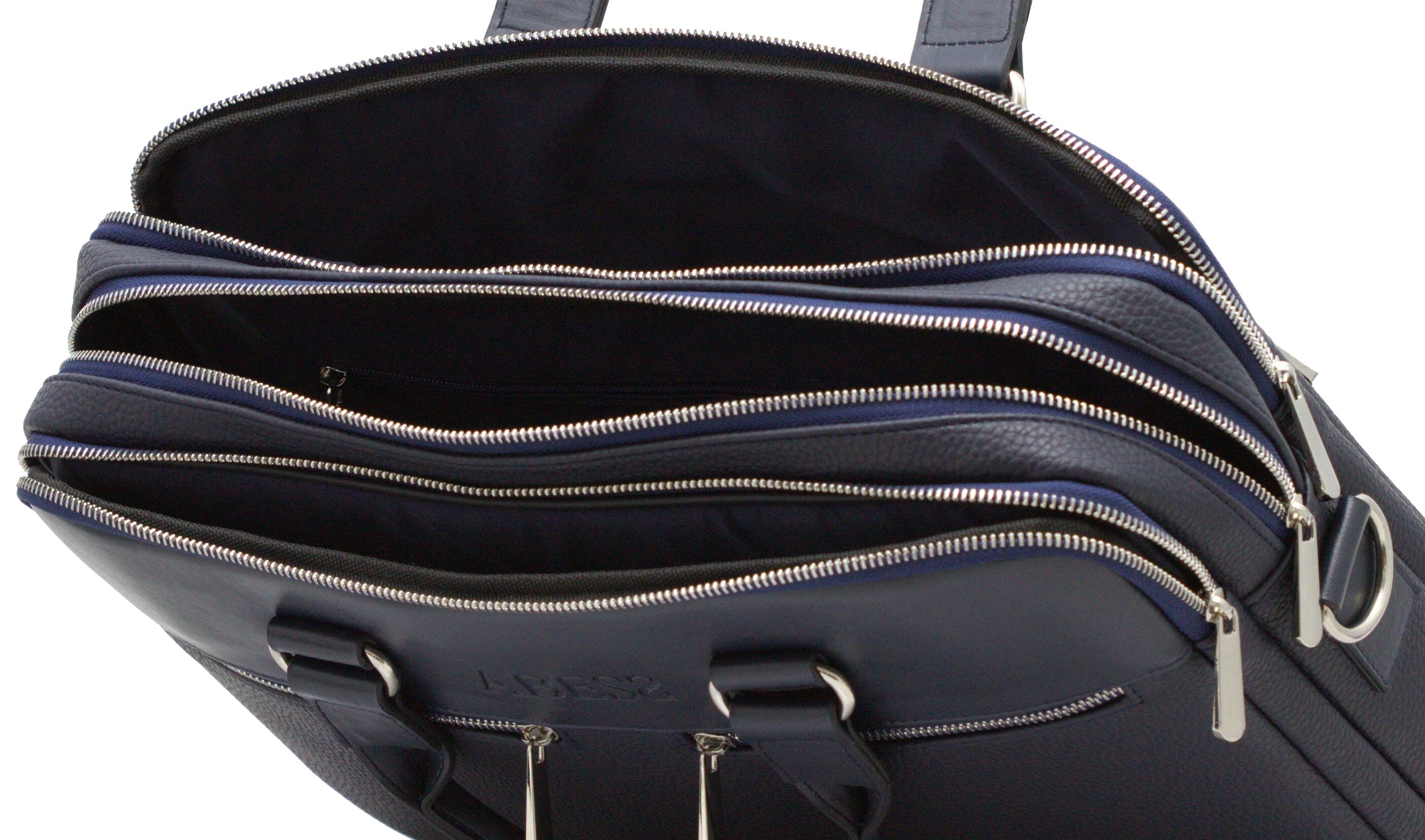 Luxury Briefcase , Vegan Leather Briefcase , 14 '' Laptop Bag , Navy Laptop Bag , Gift for Him ...