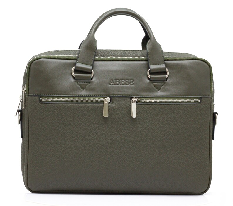 Vegan Leather Briefcase , Green Briefcase , Vegan Leather Laptop Bag ...