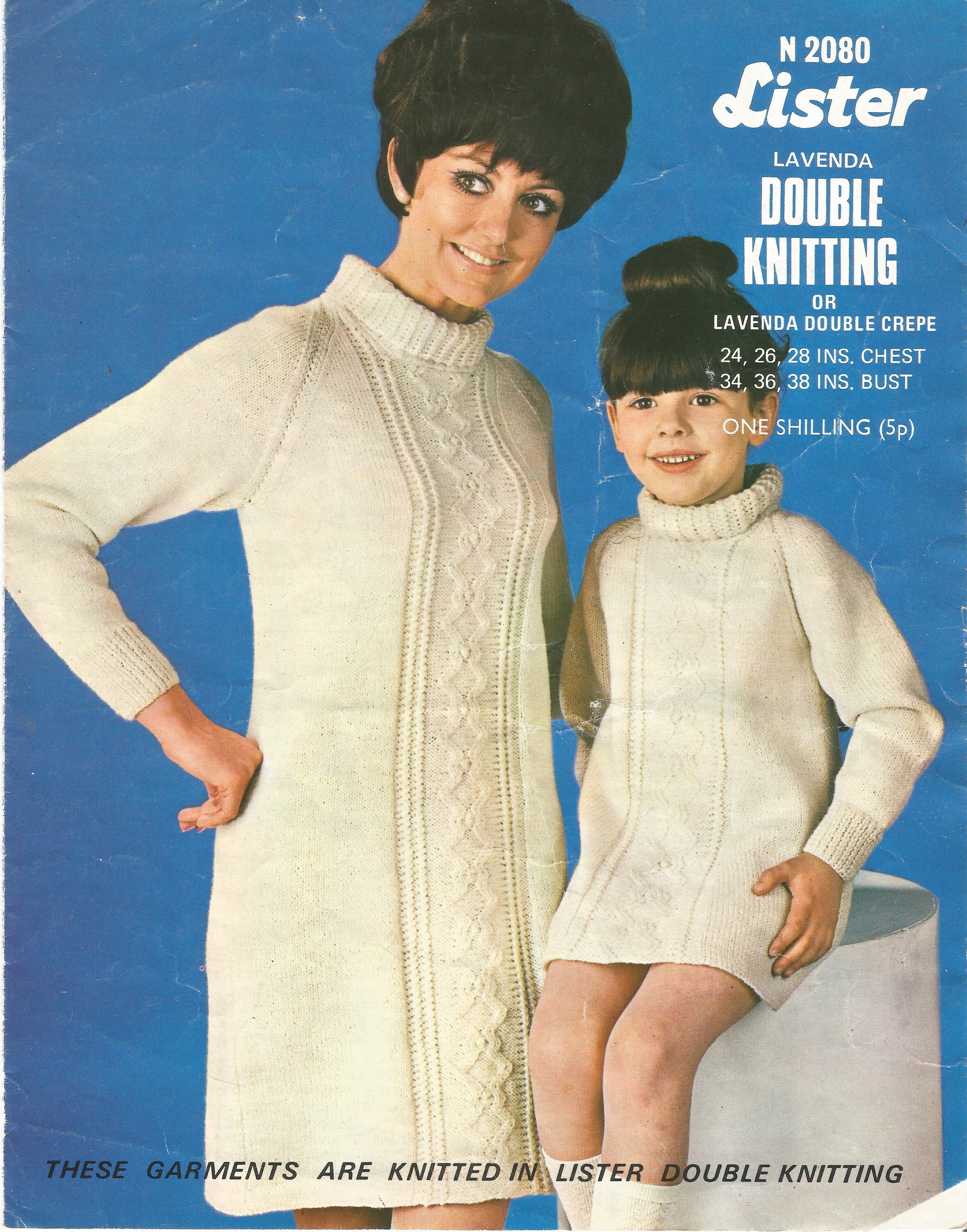 Vintage Mother and Daughter Matching 1960s Dresses Knitting Pattern PDF ...