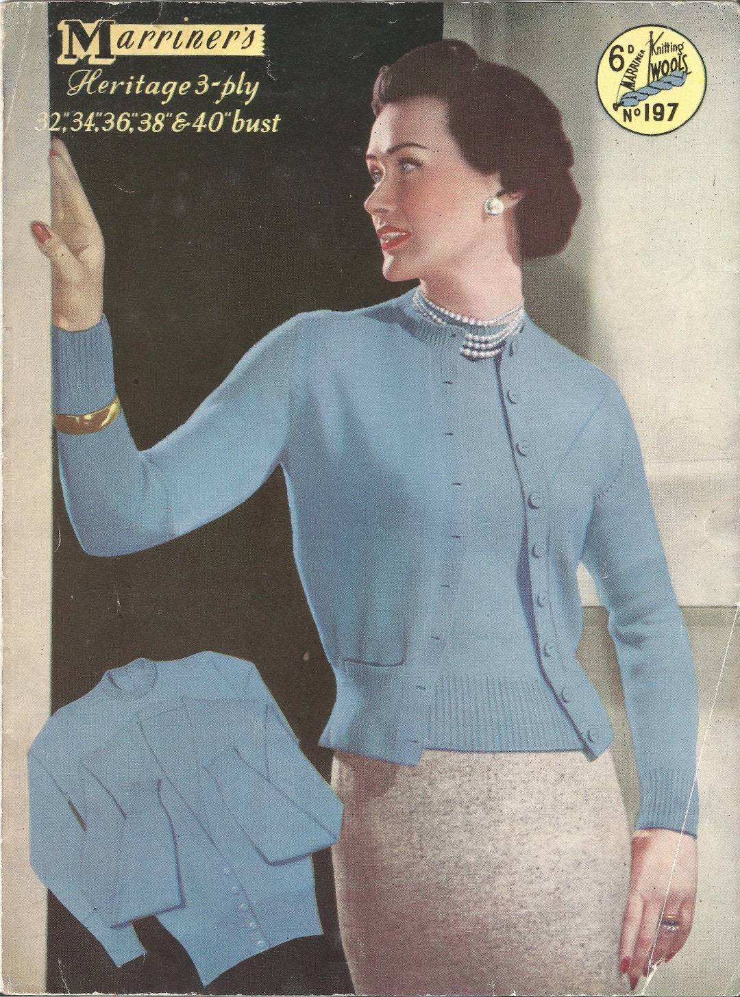 Vintage Ladies Cardigan and Jumper Sweater 1950s Knitting Pattern PDF ...