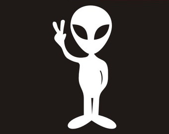 Alien Peace Sign Vinyl Decal - Etsy