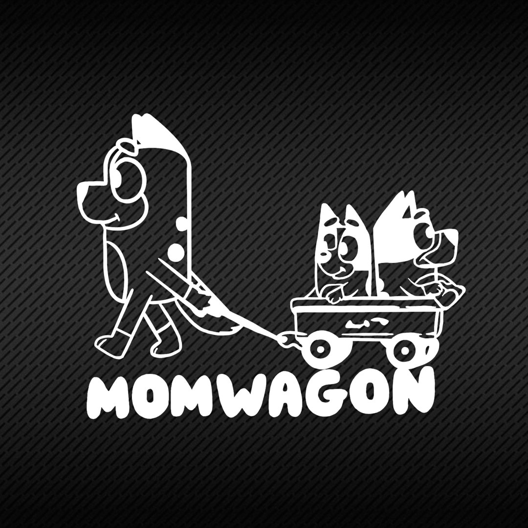 Bluey Inspired, Mom Wagon Family, Car Sticker, Truck Decal, Window ...