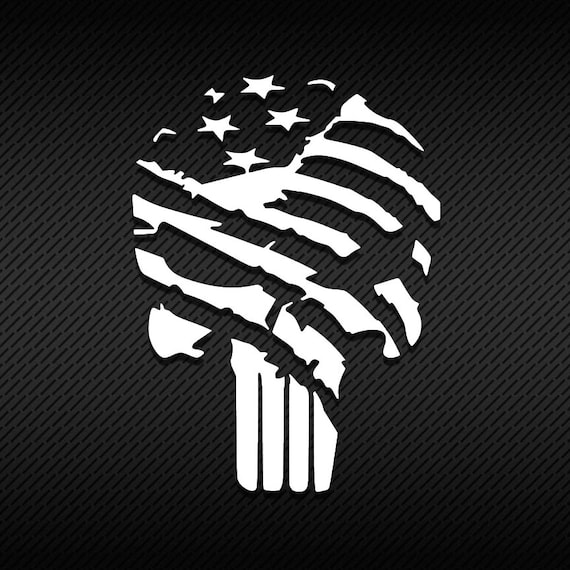 Flag Punisher Skull Vinyl Decal - Etsy