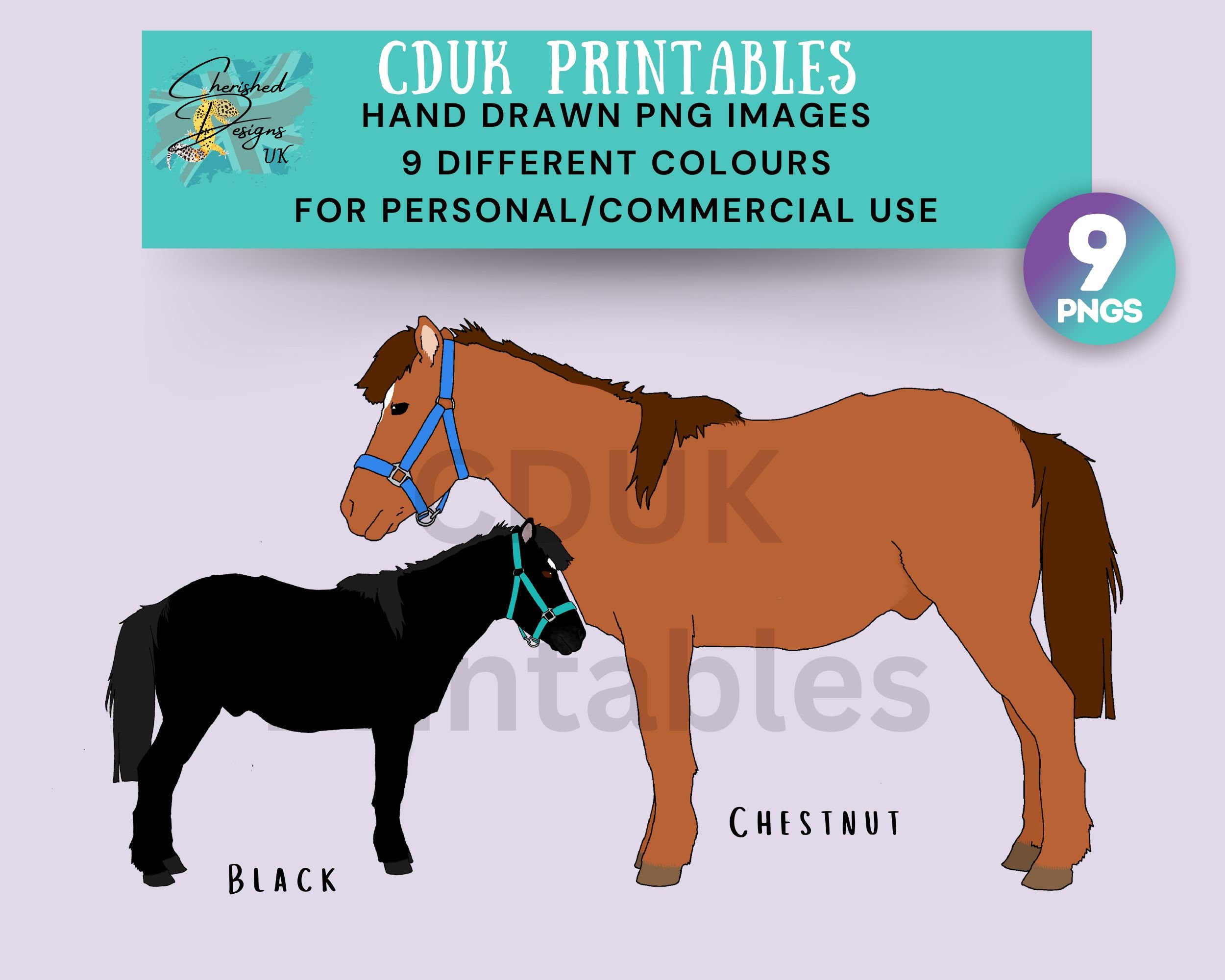 Ponies Digital Download Clipart, Transparent Pngs for Commercial Use - Etsy