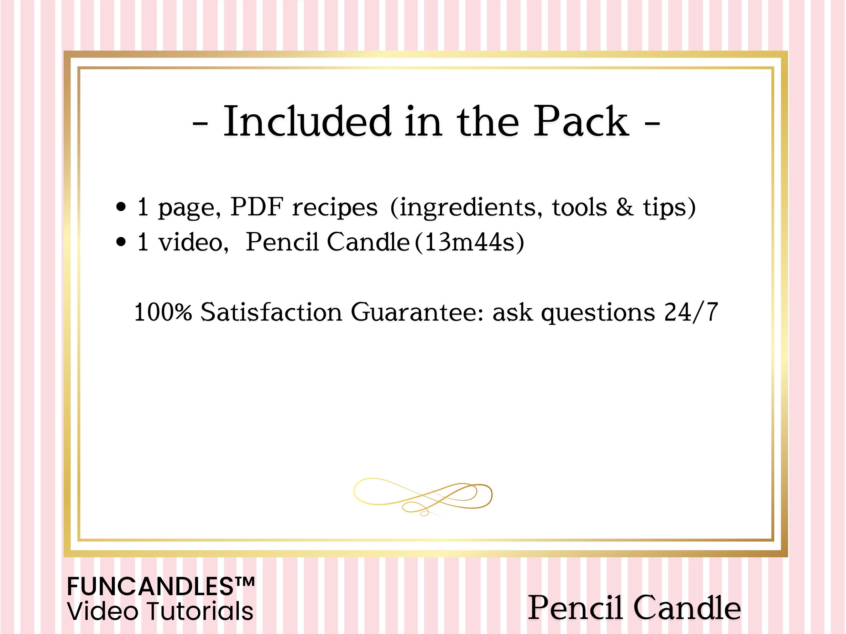 Pencil Candle, Traditional Wooden Pencil Candle With a Pointed Tip ...