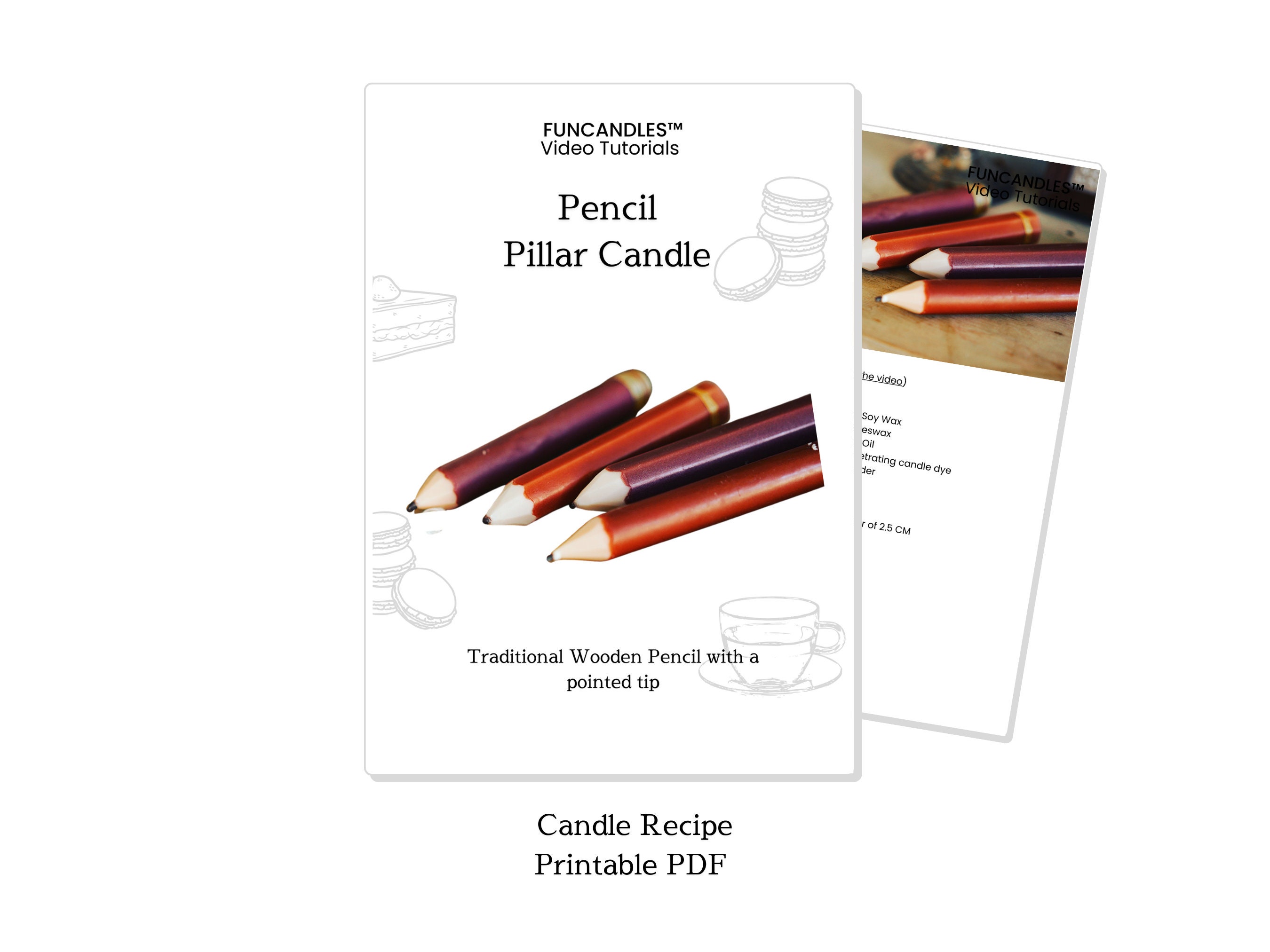 Pencil Candle, Traditional Wooden Pencil Candle With a Pointed Tip ...