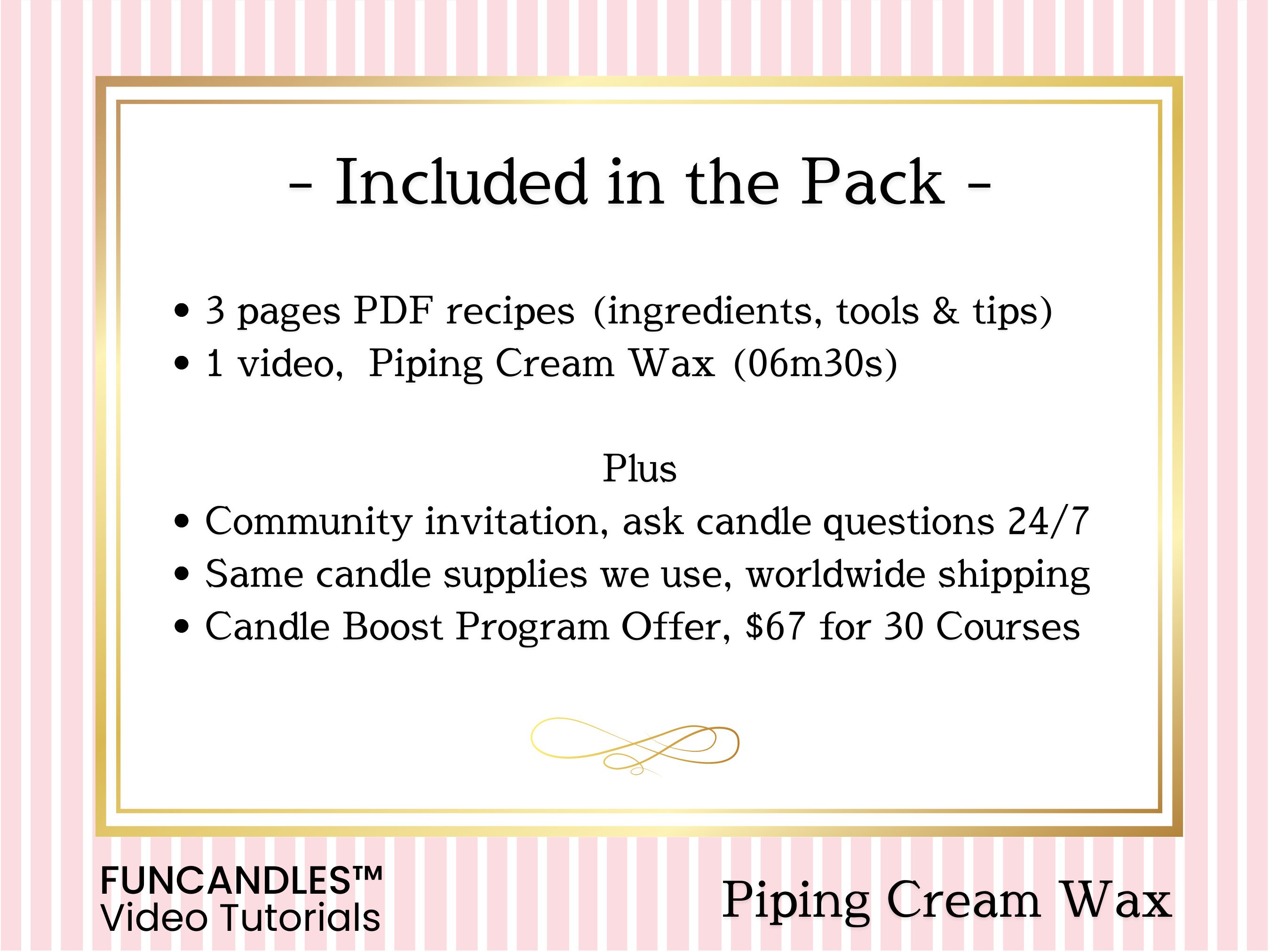 PIPING WAX Candle Making Course Cream Decor for Cake & Dessert Candles ...