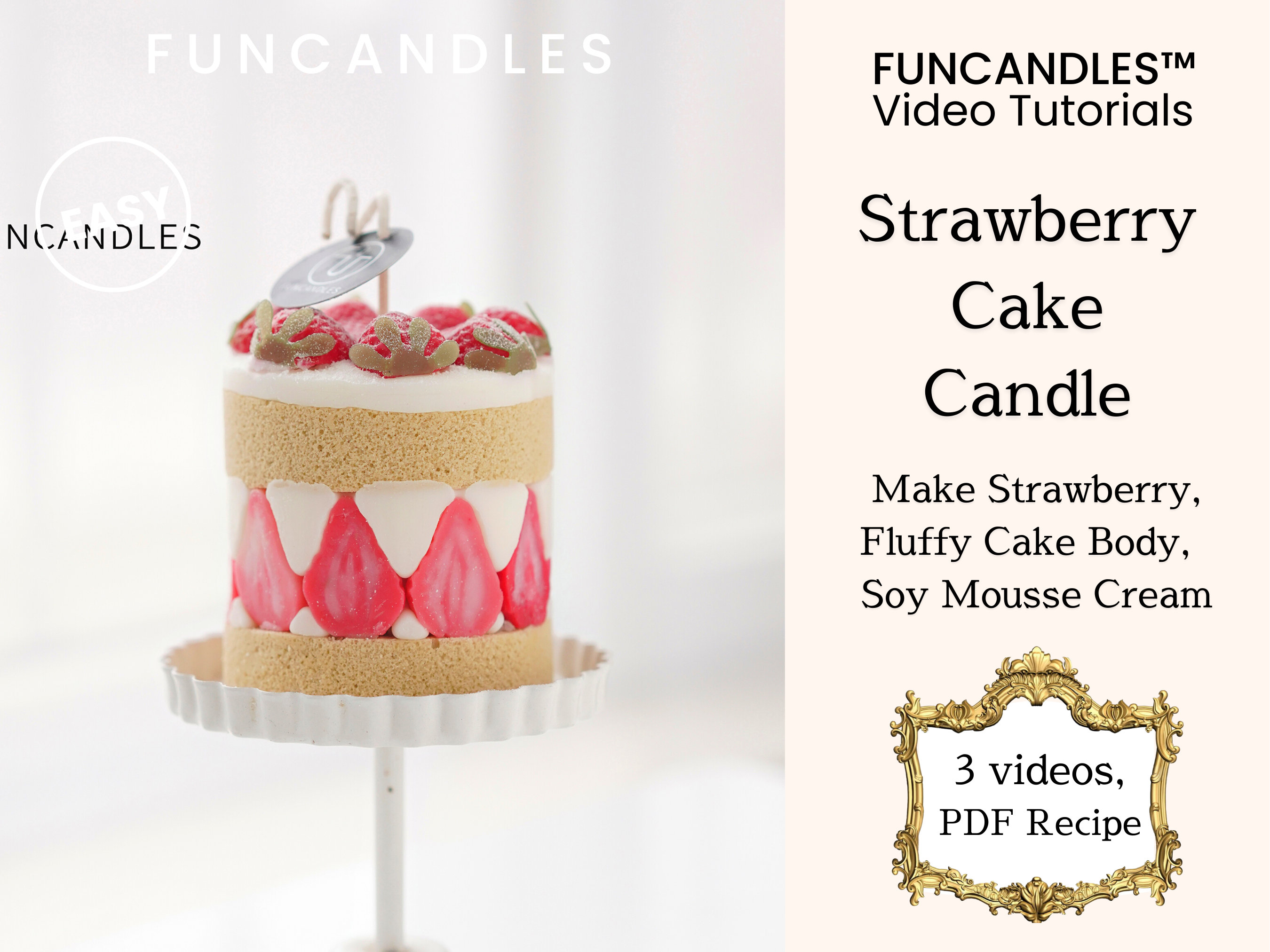 5-in-1 CAKE Baking Candle Making Course Baked Cupcake Candle, Swiss ...