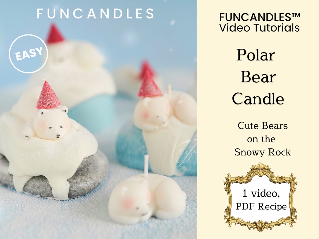 POLAR BEAR Candle Making Course Cute Bear With Red Hat, Christmas ...