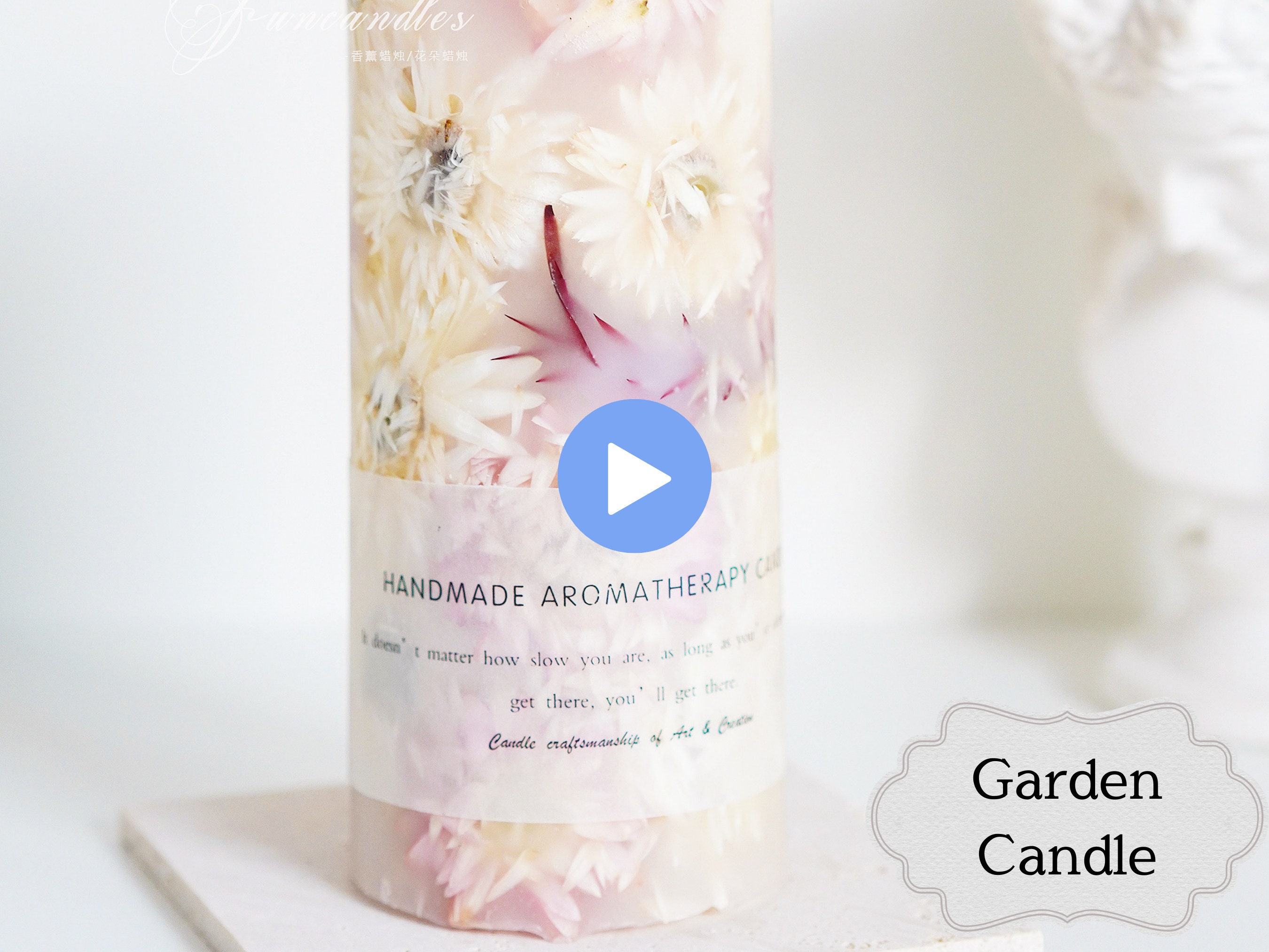 GARDEN PILLAR Candle Making Course Flower Garden Candle Recipe, Dried ...