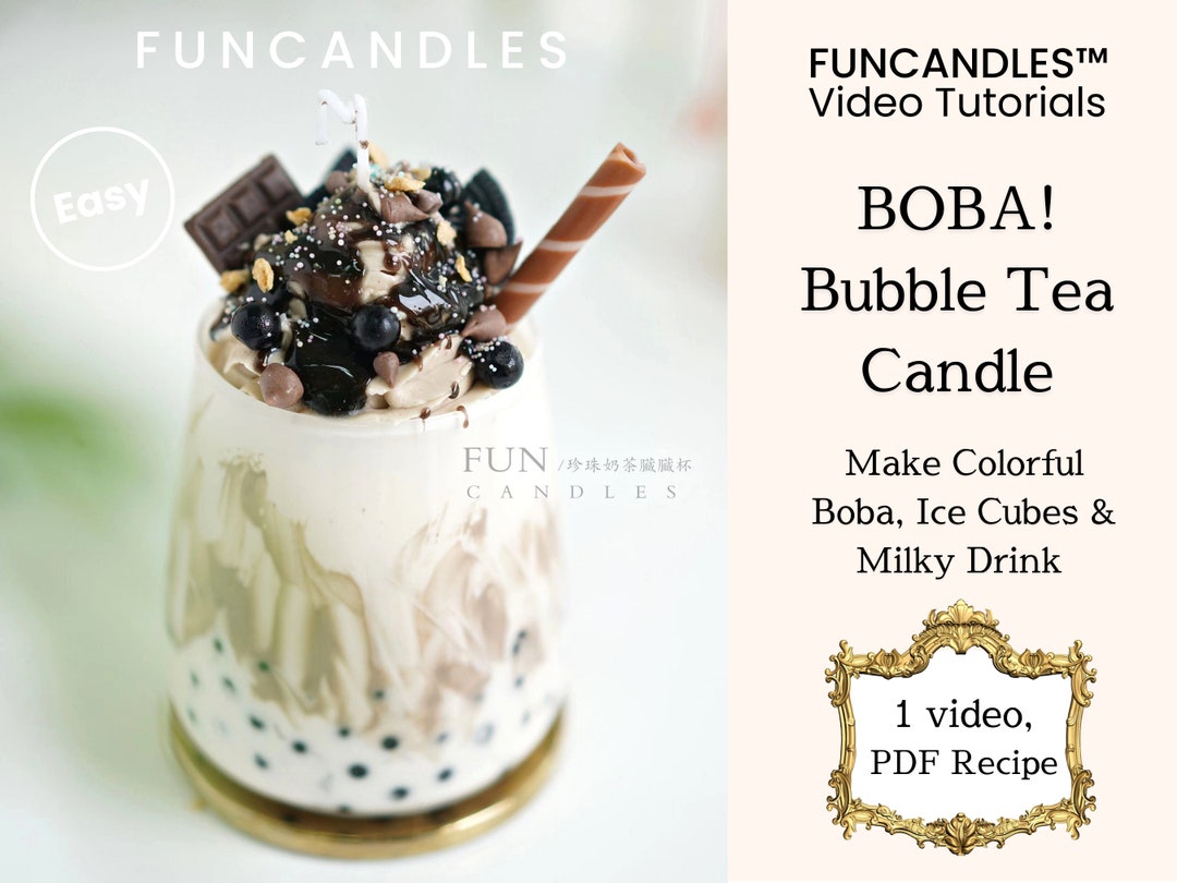 BOBA BUBBLE MILK Drink Candle Making Course • Soft Candle Recipe ...