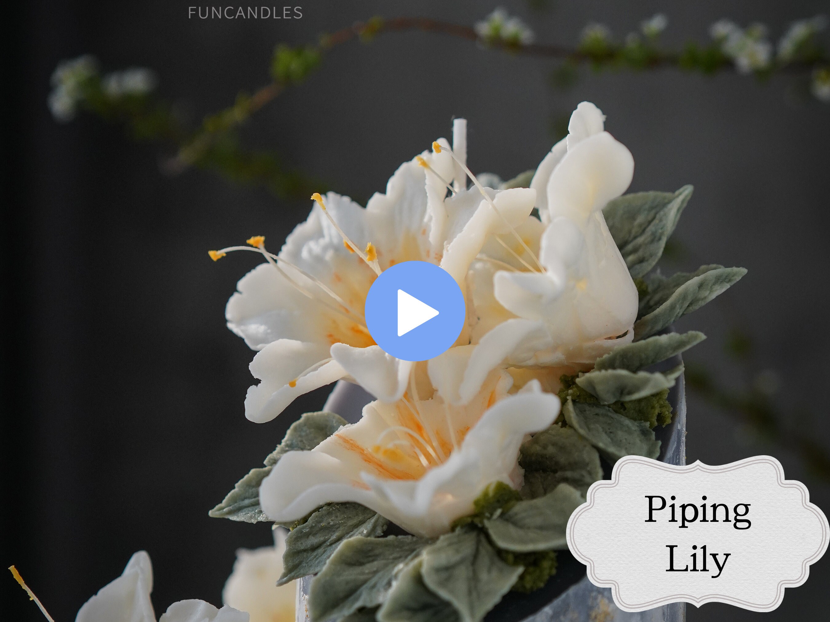 Lily Candle Making Course Piping Flower Candle Recipe, Piping Lily on a ...