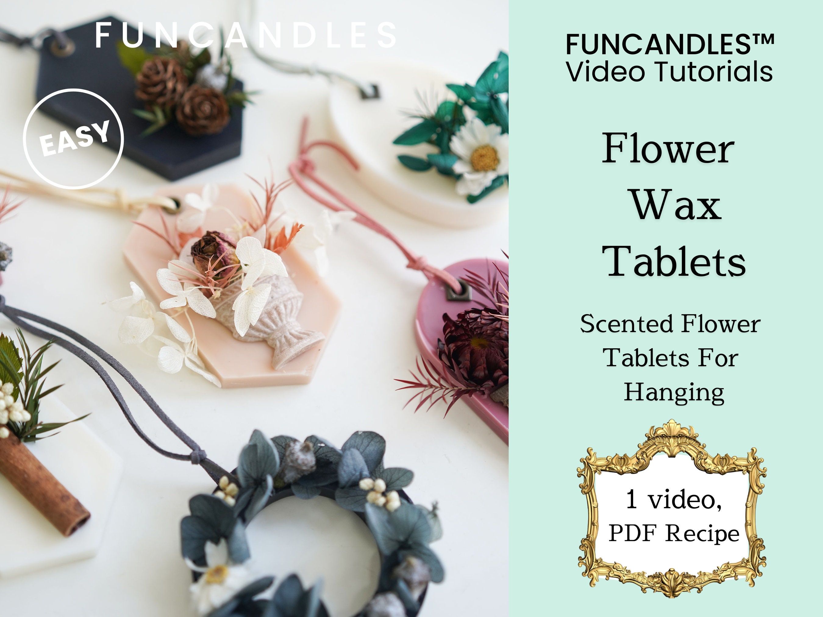 FLOWER TABLETS Candle Making Course • Scented Tablet for Hanging ...