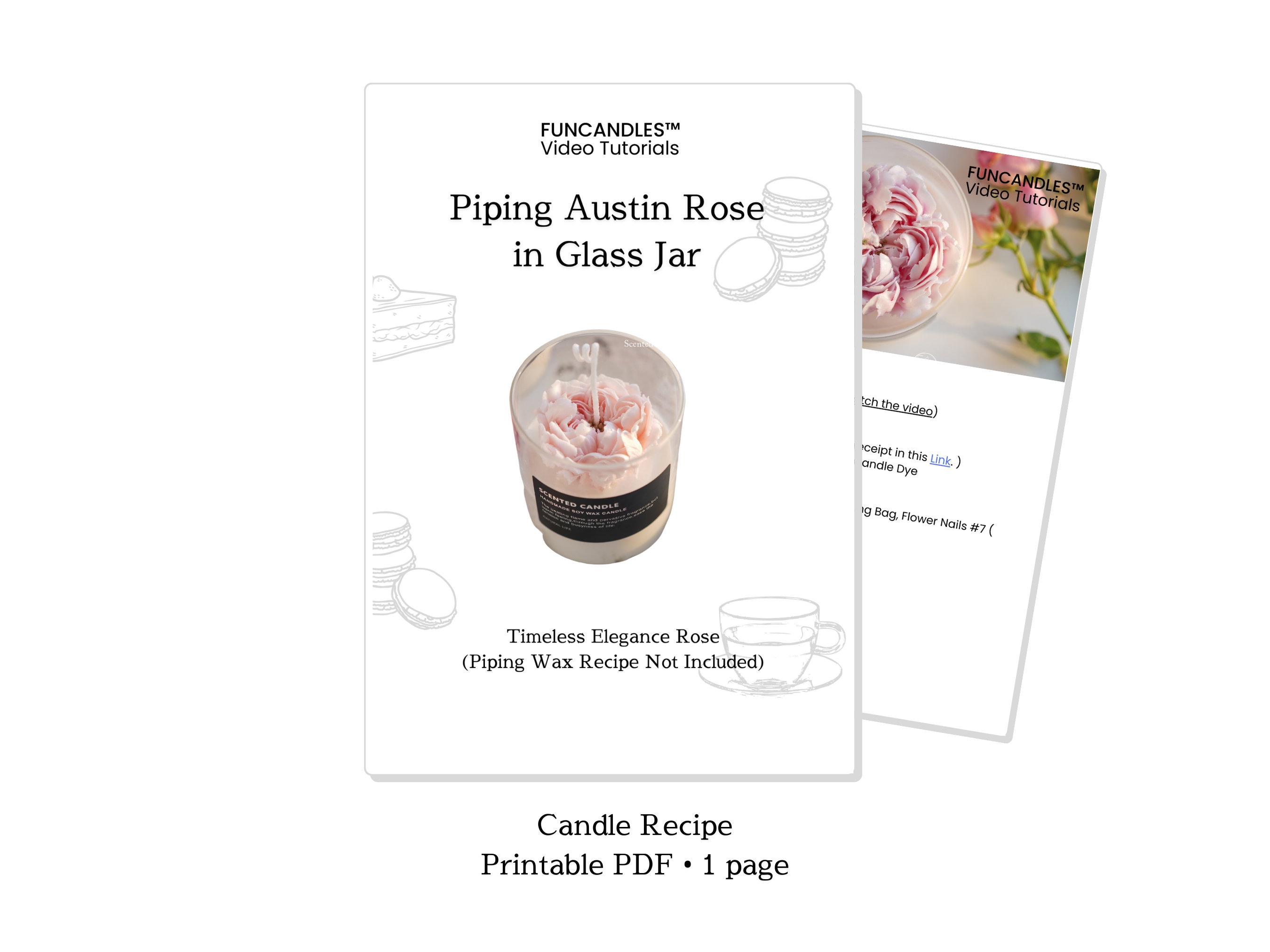 ROSE Cup Candle Making Course• Piping Austin Rose Candle, Flower Candle ...
