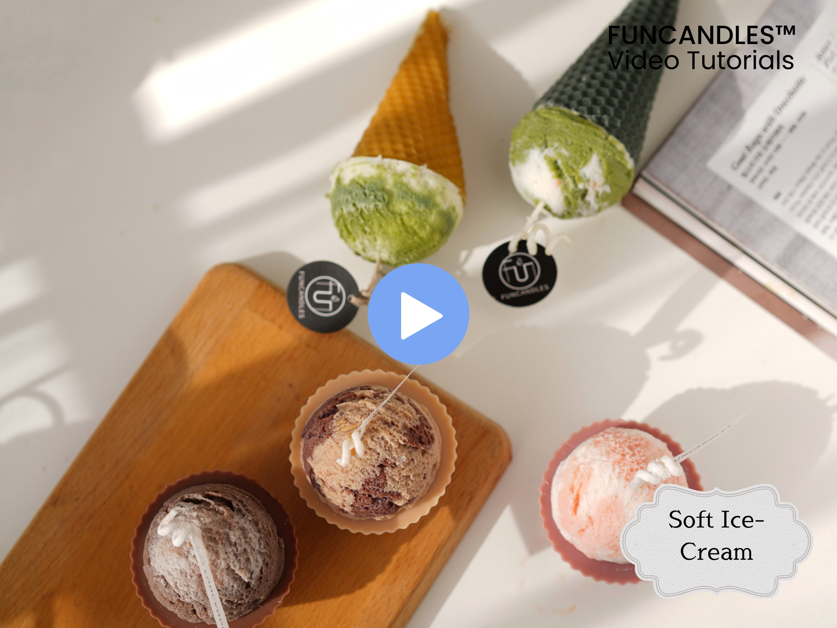 ICE CREAM Soft Candle Making Course Dessert Candle Recipe, Soy Wax Soft ...