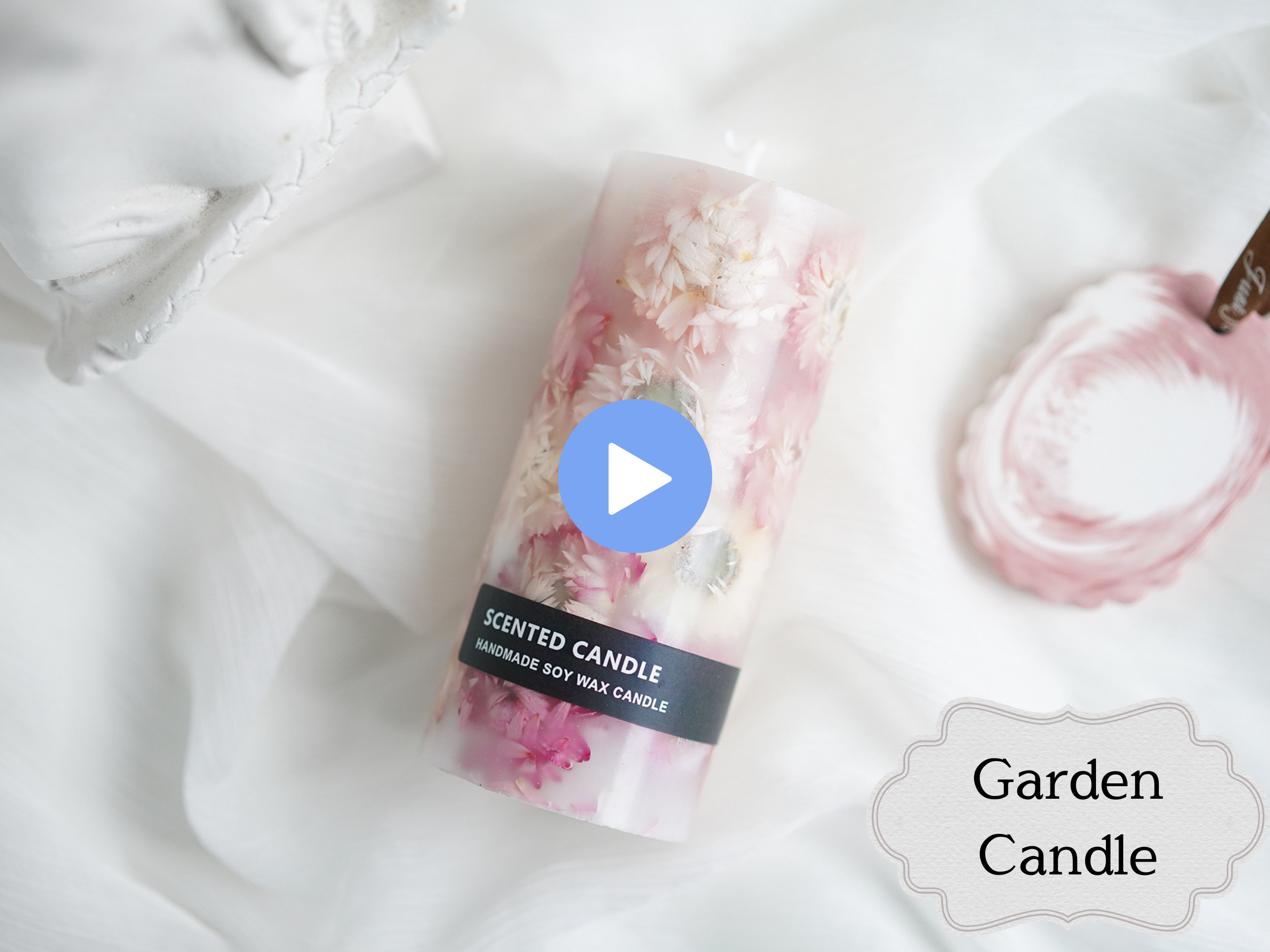 GARDEN PILLAR Candle Making Course Flower Garden Candle Recipe, Dried ...