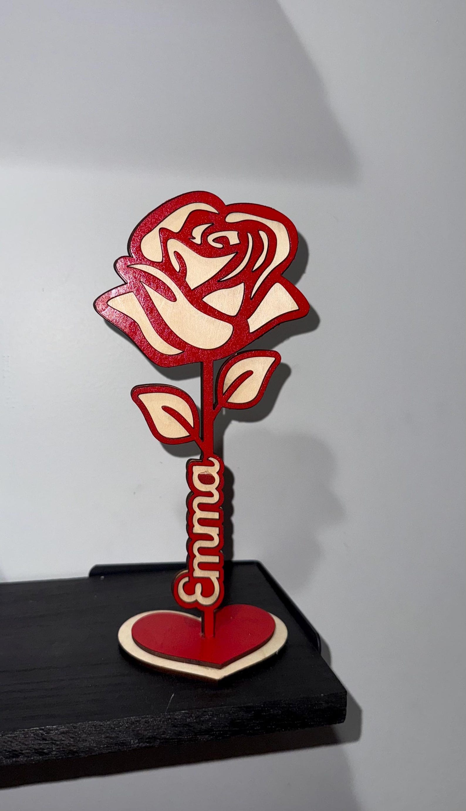 Personalized Wooden Rose – Custom Name Valentine's Day Gift - Etsy