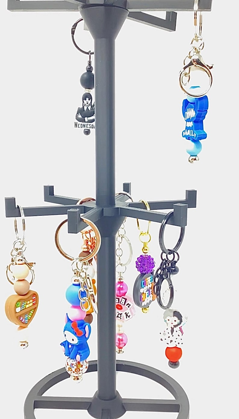 3D Printed Rotating Keychain Display Stand: Craft Fair Organizer - Etsy