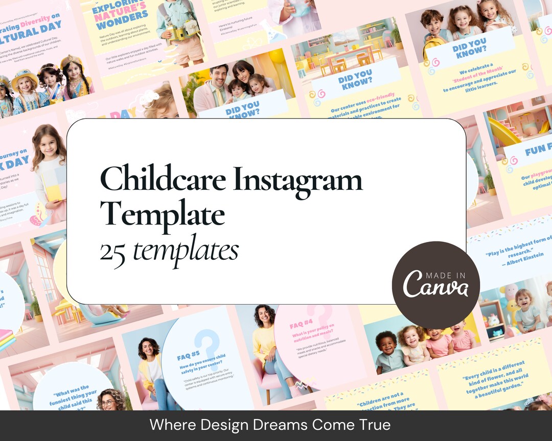 Childcare Instagram Canva Instagram Post Template Early Childhood Educator Instant Download ...