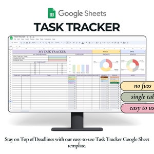 Task Tracking Spreadsheet Task Planner Digital to Do List Google Sheets ...