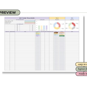 Task Tracking Spreadsheet Task Planner Digital to Do List Google Sheets ...