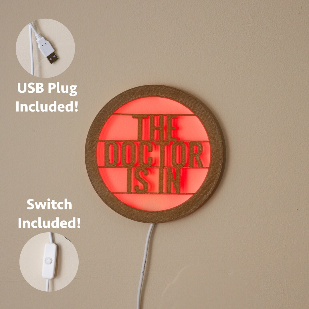 The Doctor is in LED Neon Sign – 5" Home Office Decor WFH USB Light - Etsy