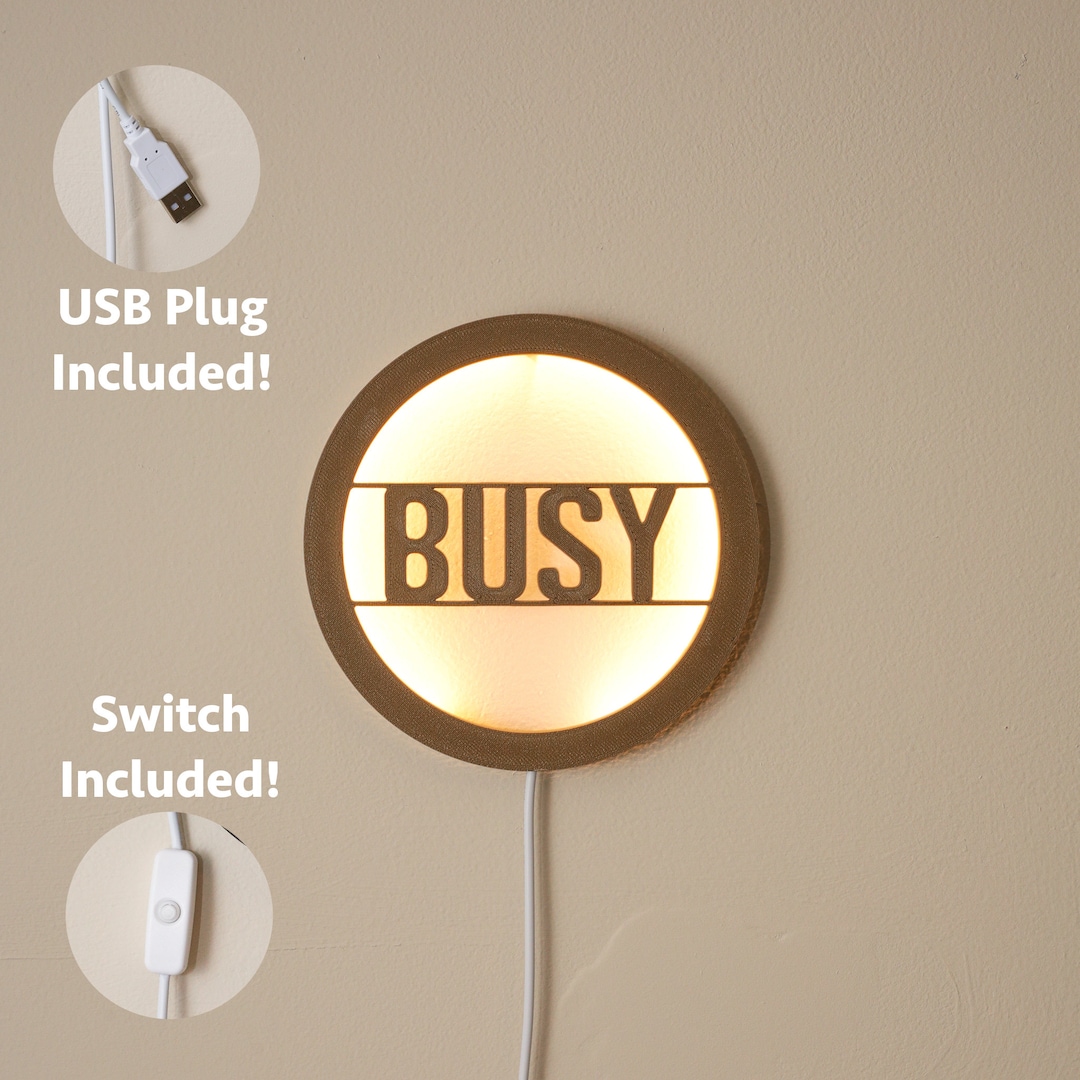 Busy USB Light - 5-inch Business Meeting Work From Home LED Neon Sign ...