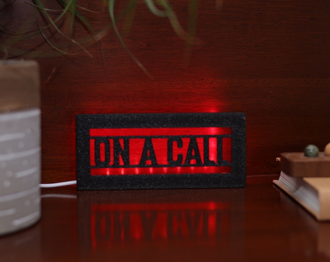 On the Phone Light up Warning Sign Finished in a Mahogany Finish Look ...