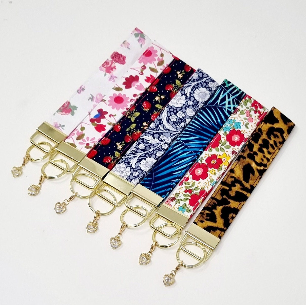 Key Holder Fabric Key Chain Fabric Key Wristlet Handmade - Etsy UK