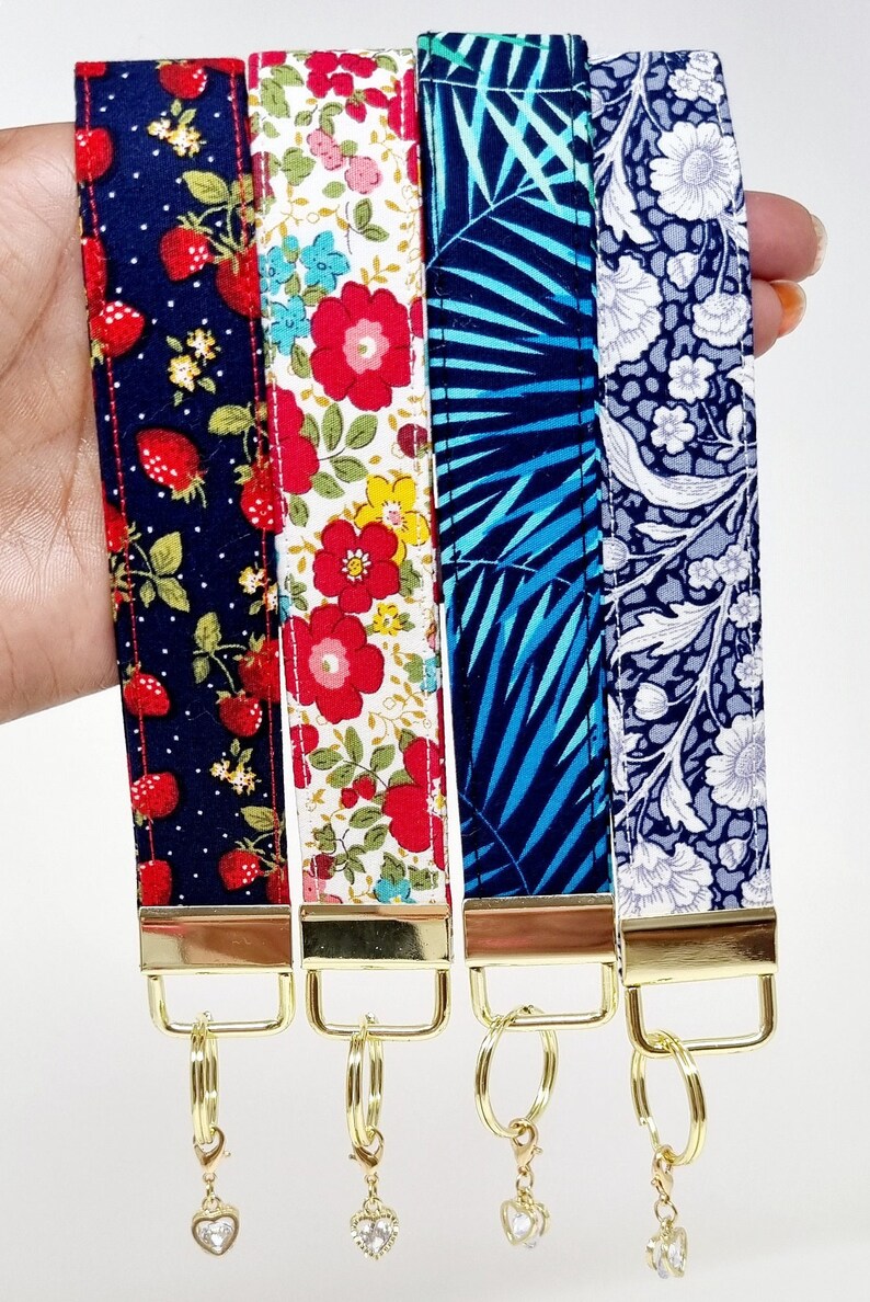 Key Holder Fabric Key Chain Fabric Key Wristlet Handmade - Etsy UK