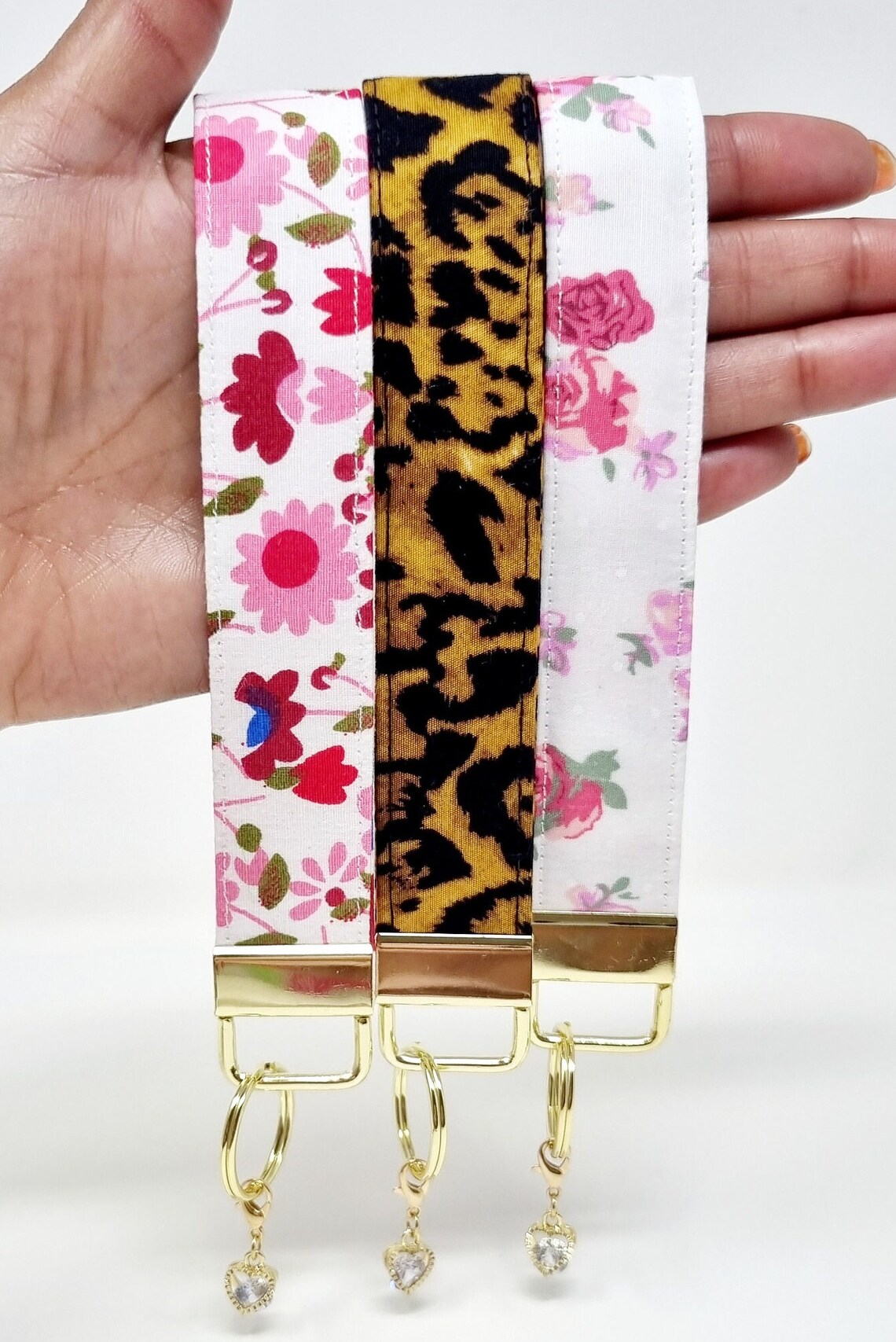 Key Holder Fabric Key Chain Fabric Key Wristlet Handmade - Etsy UK