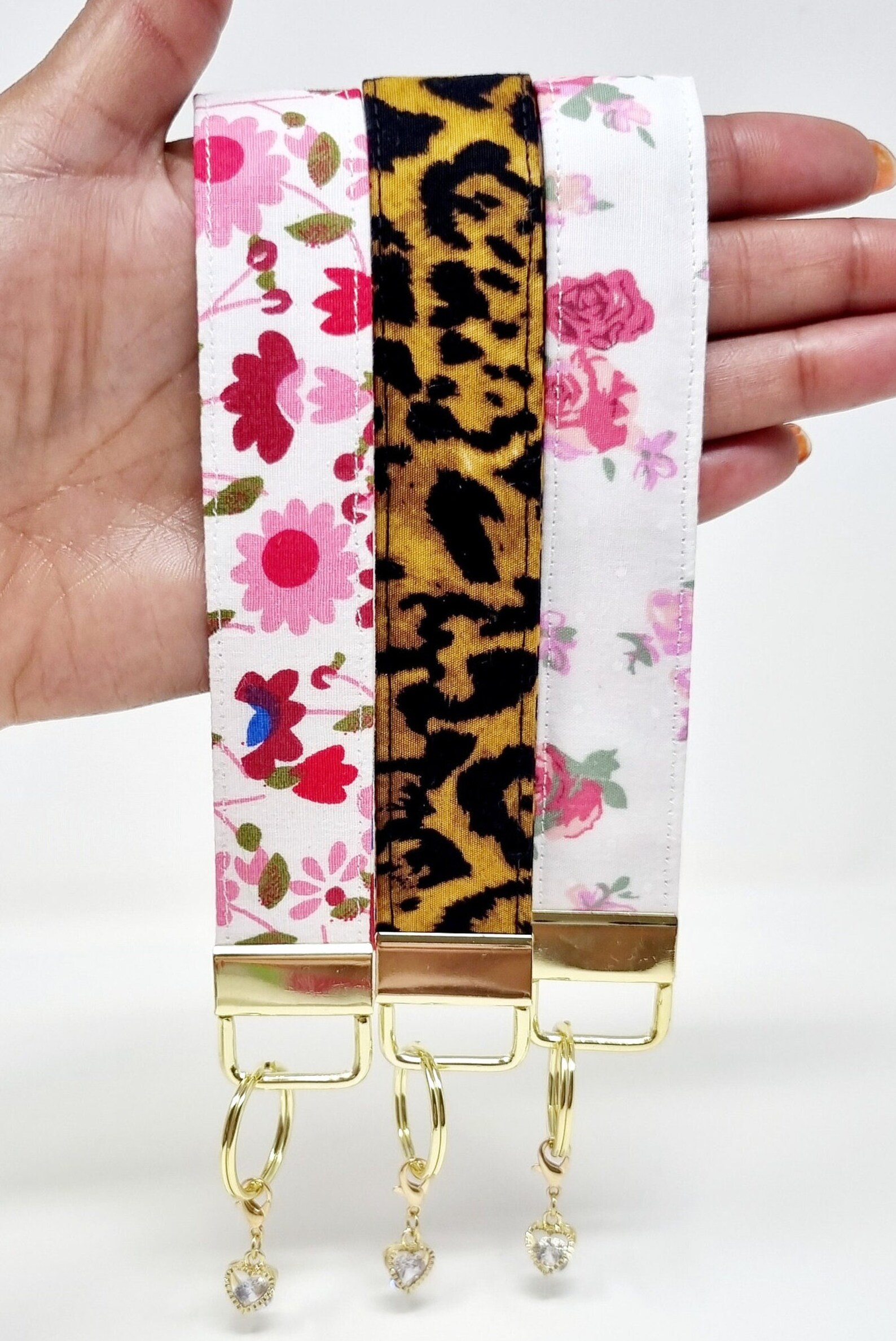 Key Holder Fabric Key Chain Fabric Key Wristlet Handmade - Etsy UK