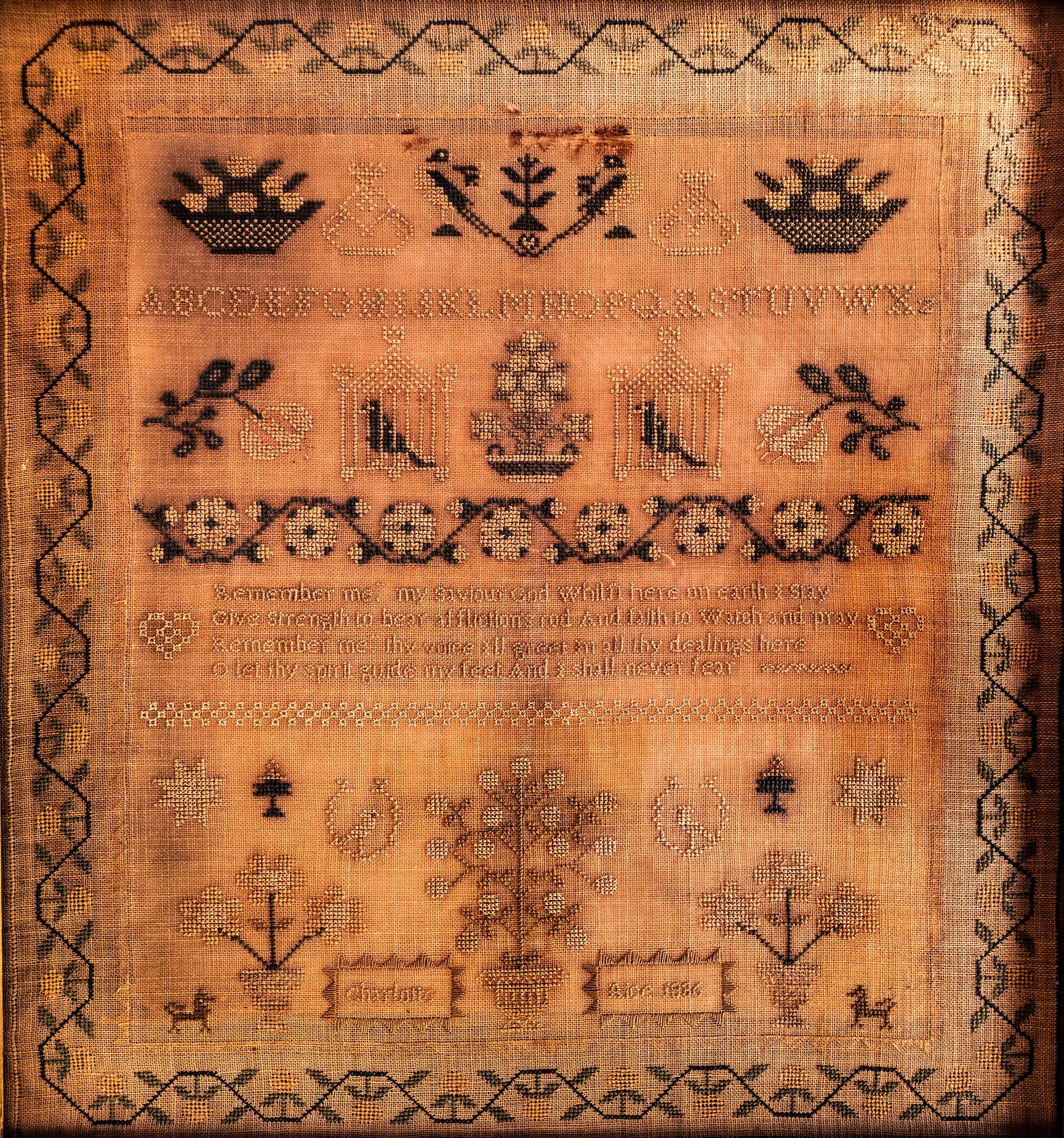 Charlotte Rice 1836- Our Family Sampler- PDF Cross Stitch Chart - Etsy