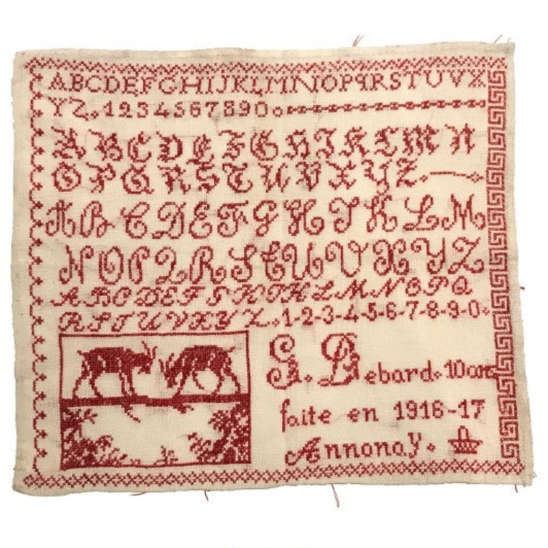 Red Sampler - Etsy