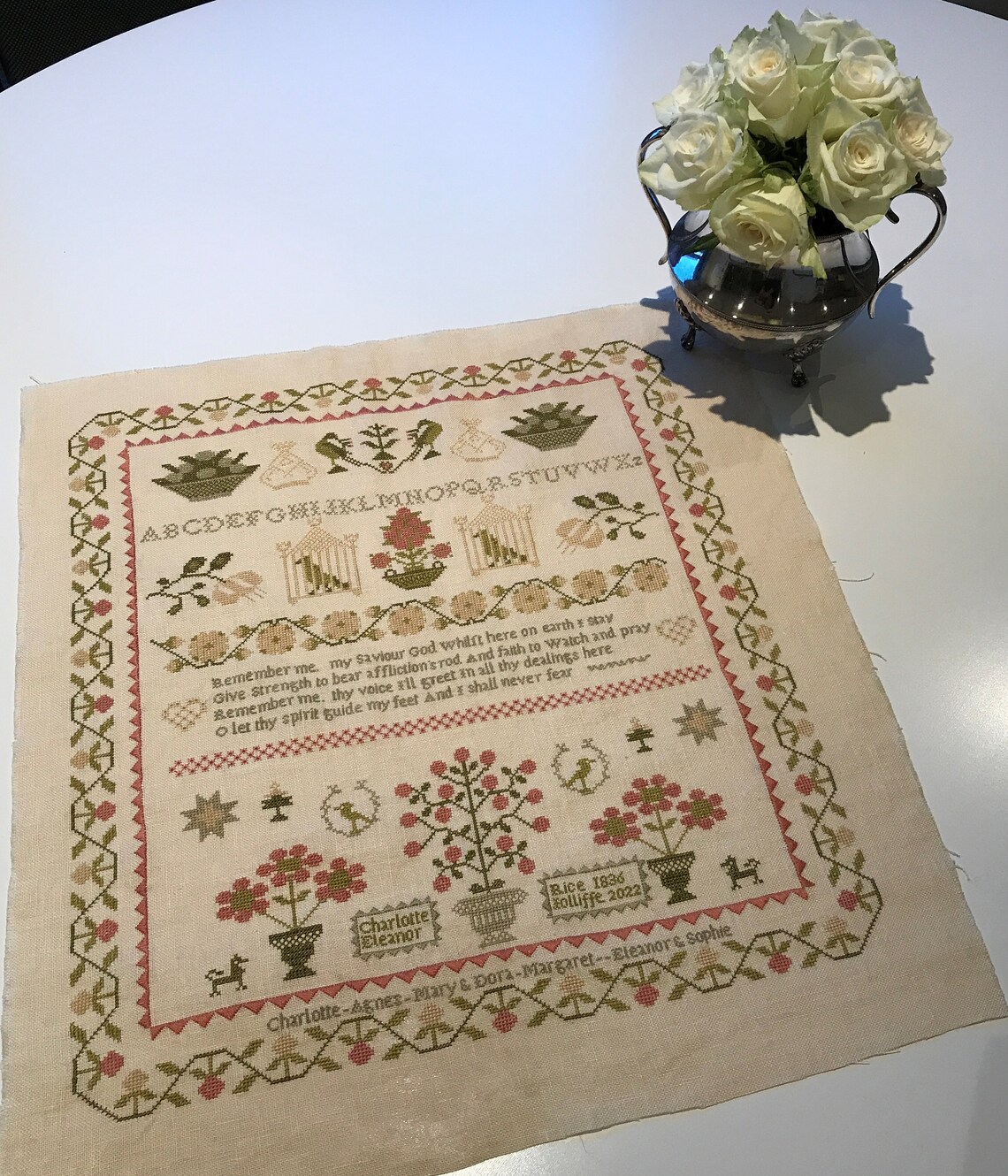 Charlotte Rice 1836- Our Family Sampler- PDF Cross Stitch Chart - Etsy
