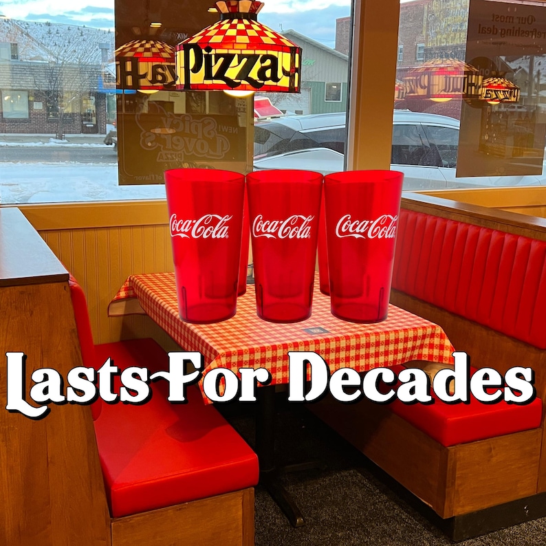 6 20-32oz Restaurant Grade Red-blue Coca Cola-pepsi Heavy-duty Plastic ...