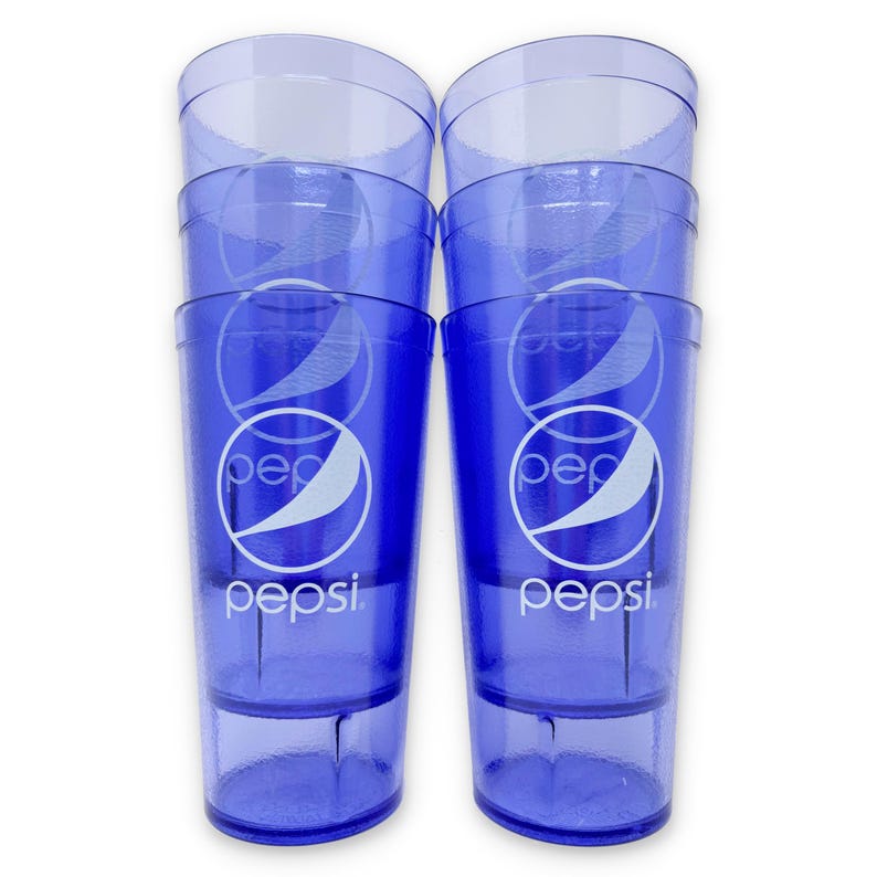 6 20-32oz Restaurant Grade Red-blue Coca Cola-pepsi Heavy-duty Plastic ...
