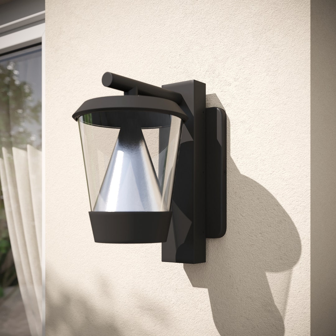 Outdoor Modern Wall Lantern With Integrated Led's and Unique Reflective ...