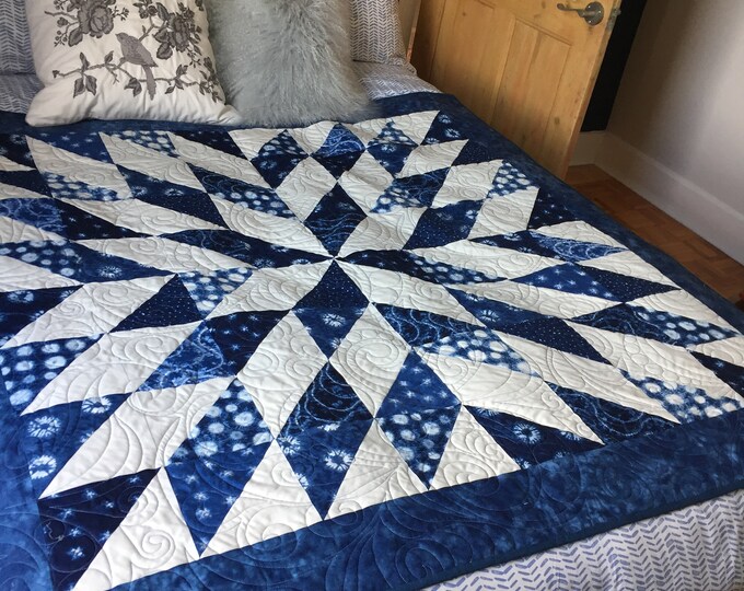 The Blue Star Quilt - Etsy